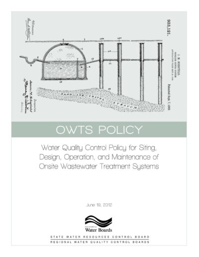 Onsite Wastewater Treatment Systems (OWTS) Policy: Water Quality ...