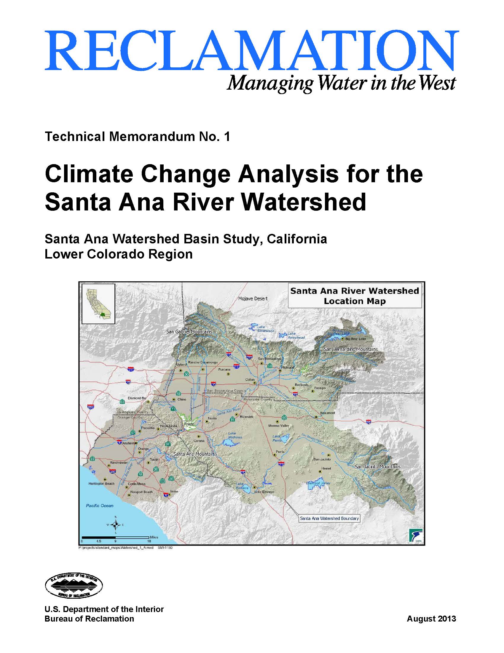 Climate Change Analysis for the Santa Ana River Watershed – California ...