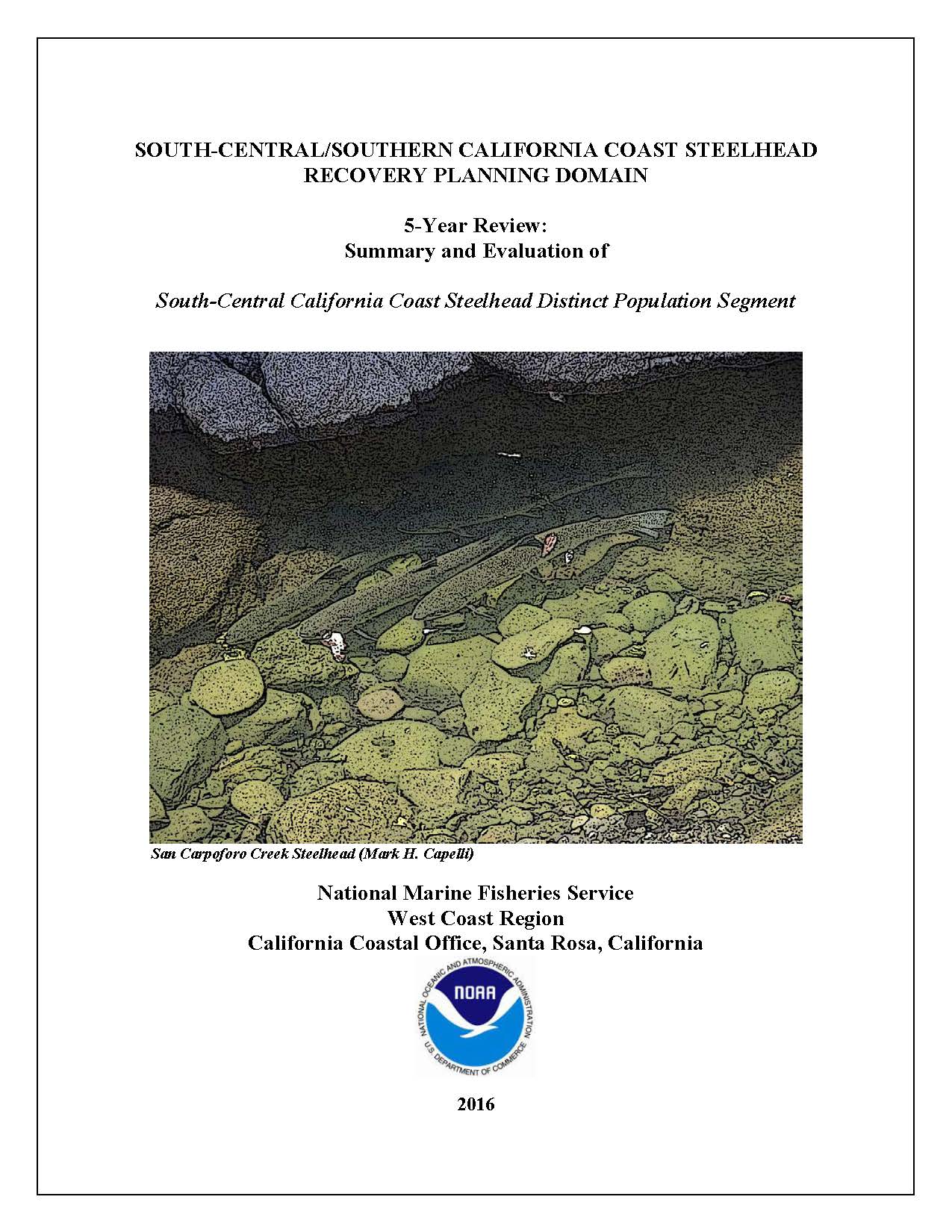 Summary and Evaluation of South-Central California Coast Steelhead ...