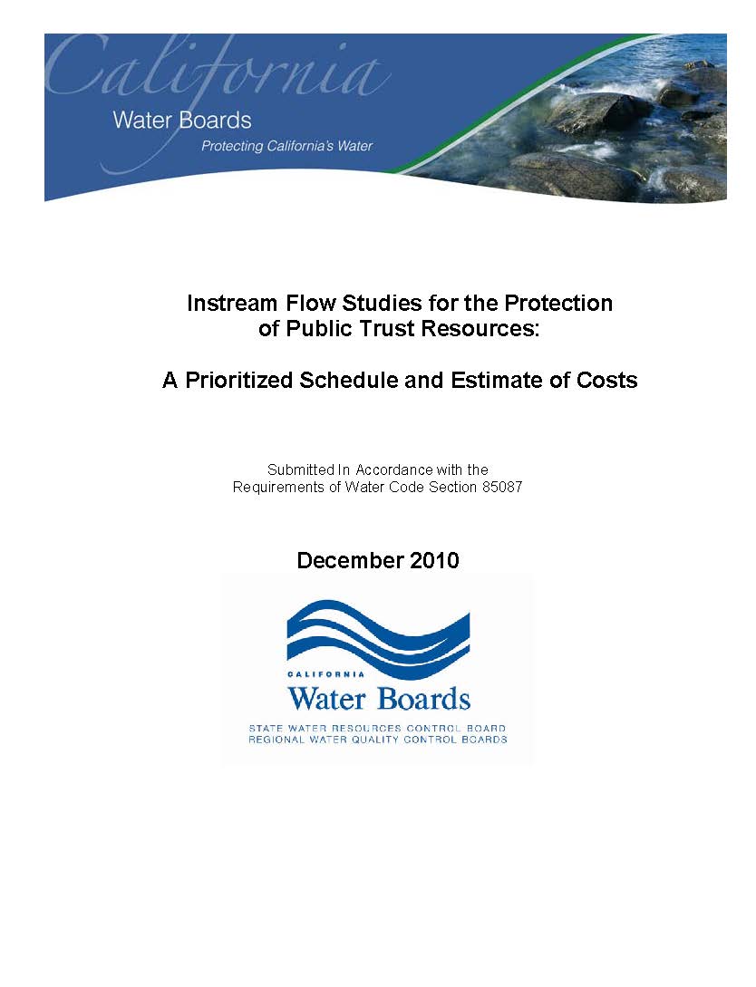 Instream Flow Studies for the Protection of Public Trust Resources: A ...