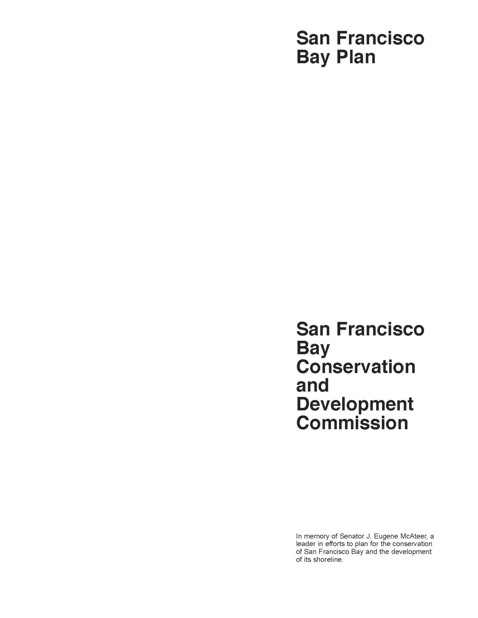 San Francisco Bay Plan – California Water Library