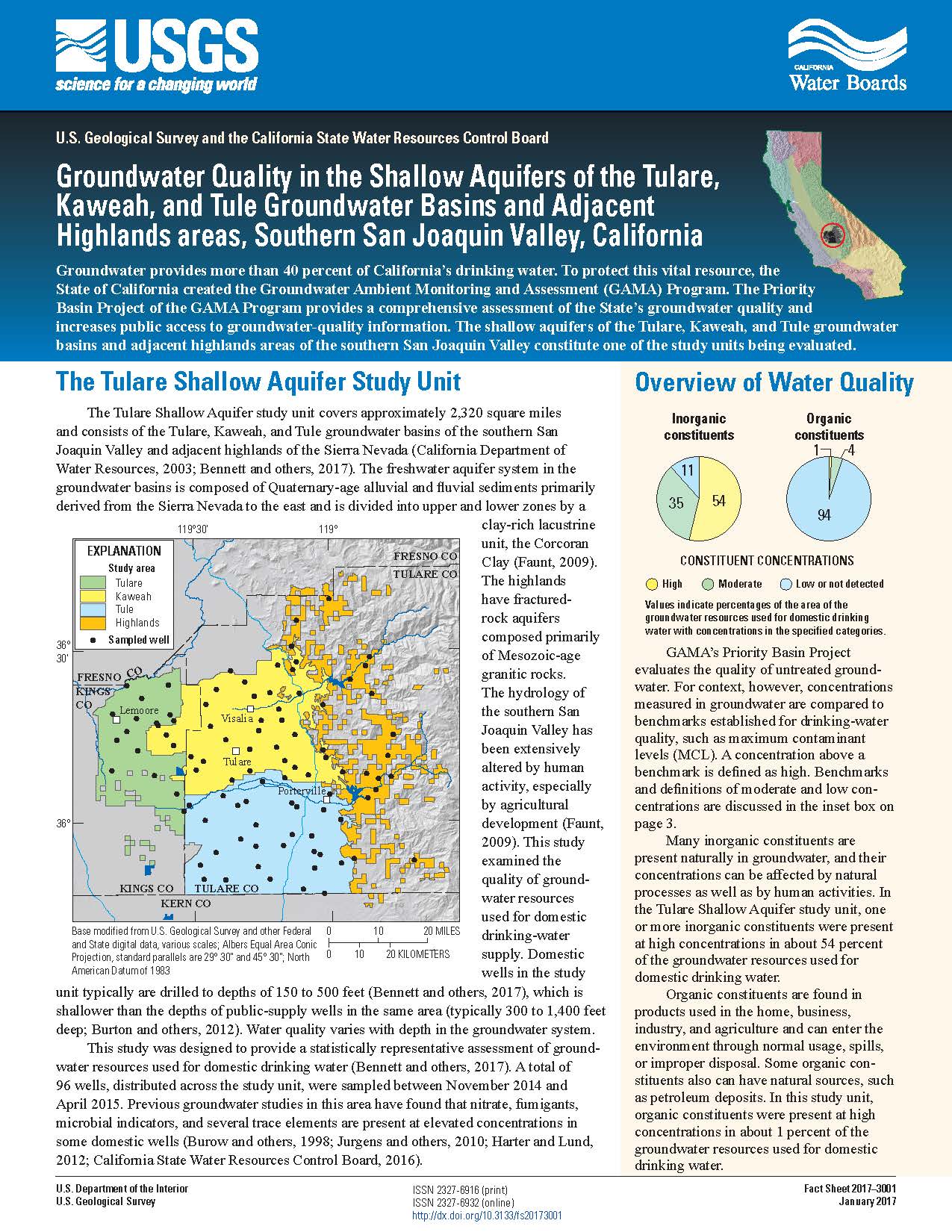 Groundwater Quality in the Shallow Aquifers of the Tulare, Kaweah, and ...