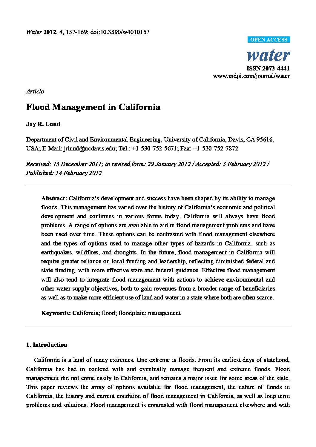 Flood Management in California – California Water Library