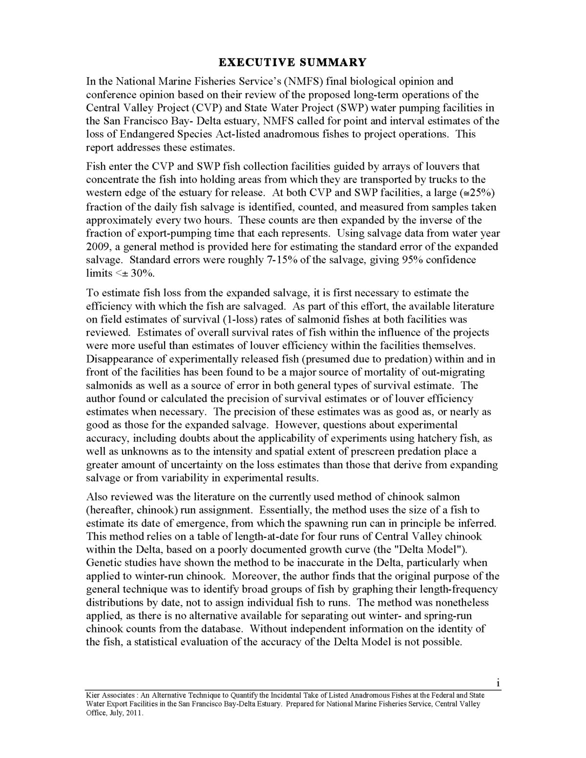 An Alternative Technique to Quantify the Incidental Take of Listed ...