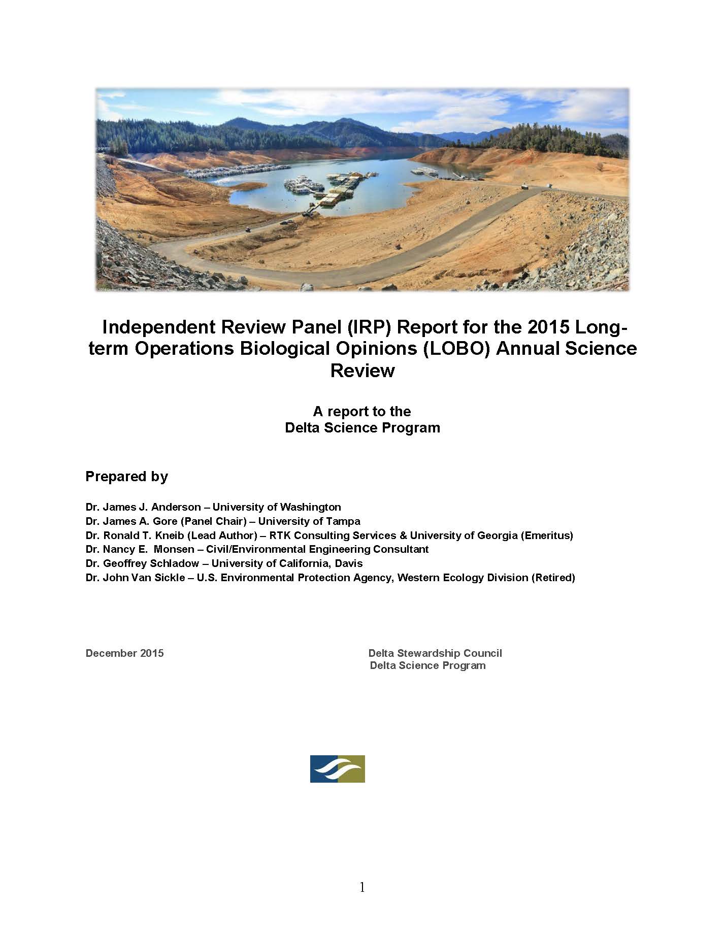 Independent Review Panel (IRP) Report for the 2015 Long-Term Operations ...