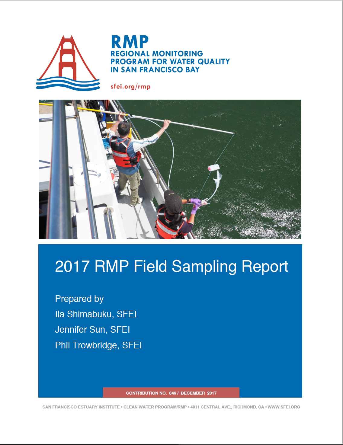 2017 Regional Monitoring Program (RMP) Field Sampling Report ...