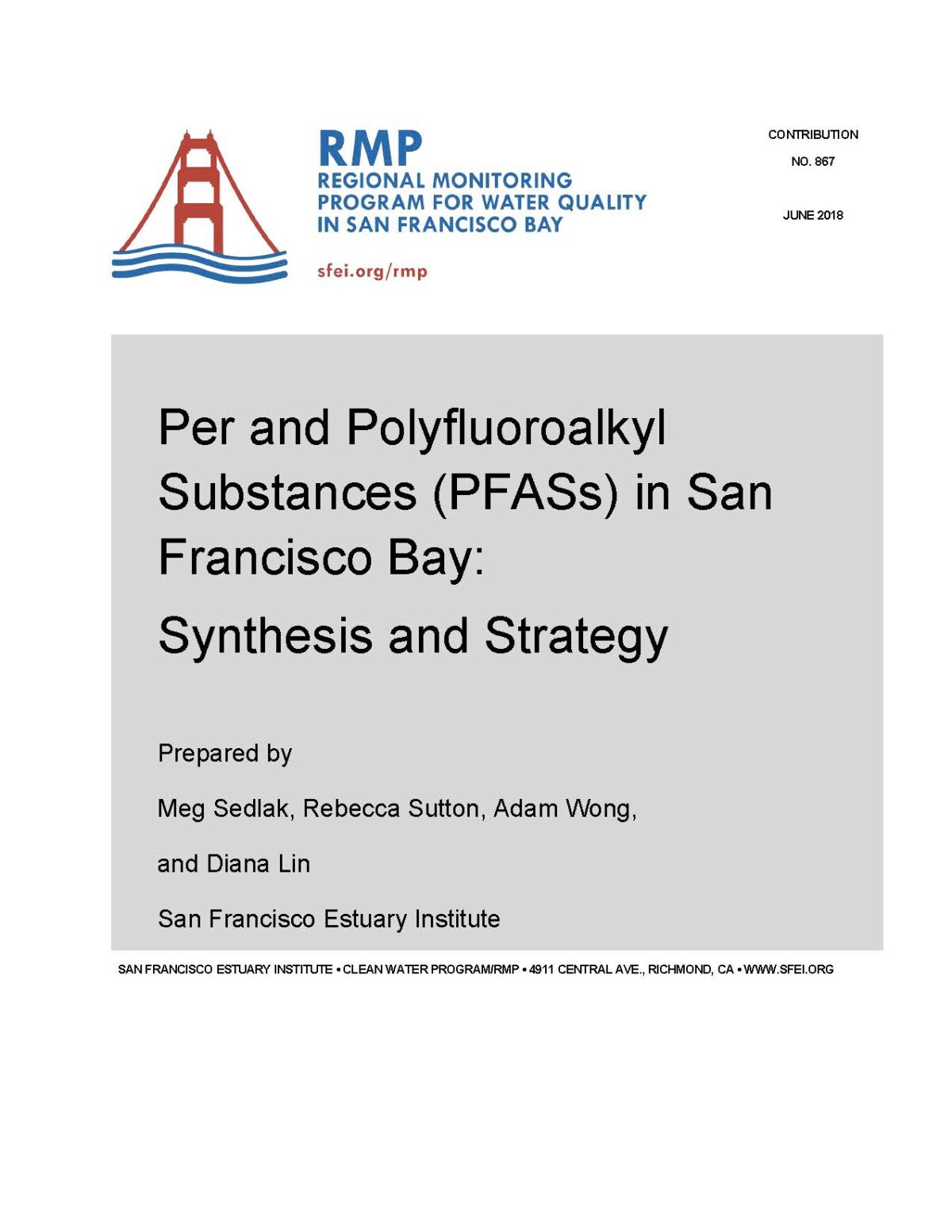 Per and Polyfluoroalkyl Substances (PFASs) in San Francisco Bay ...