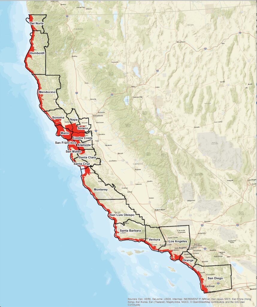 Projected responses of the coastal water table for California using ...